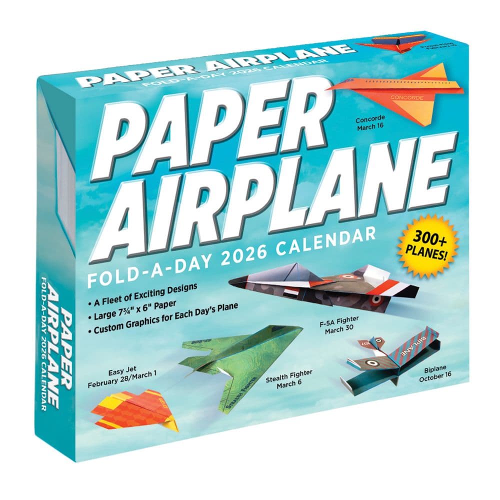 Paper Airplane 2026 Desk Calendar - Calendars.com